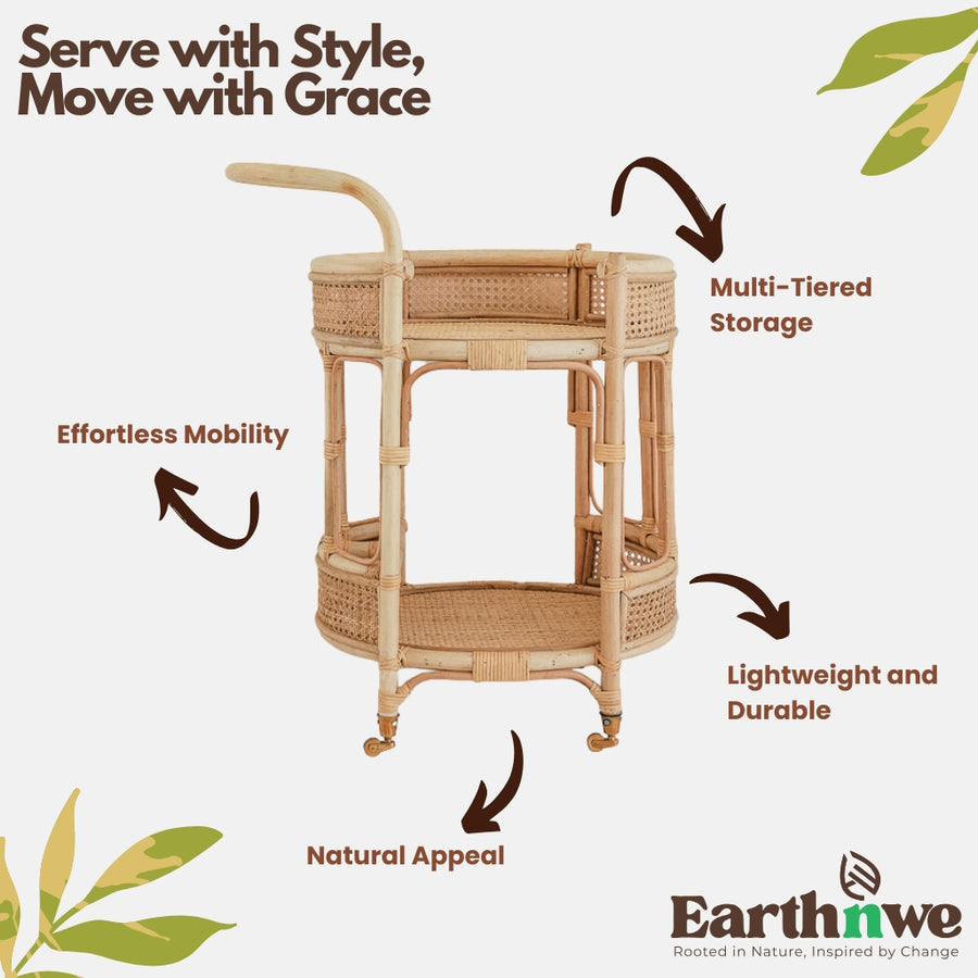 Rattan Serving Carts & Bar Trolleys | Handcrafted Cane Hospitality by ...