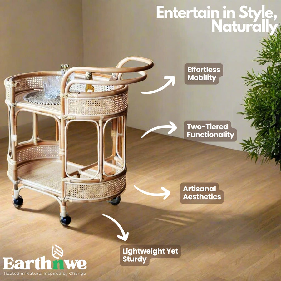 Rattan Serving Carts & Bar Trolleys | Handcrafted Cane Hospitality by ...